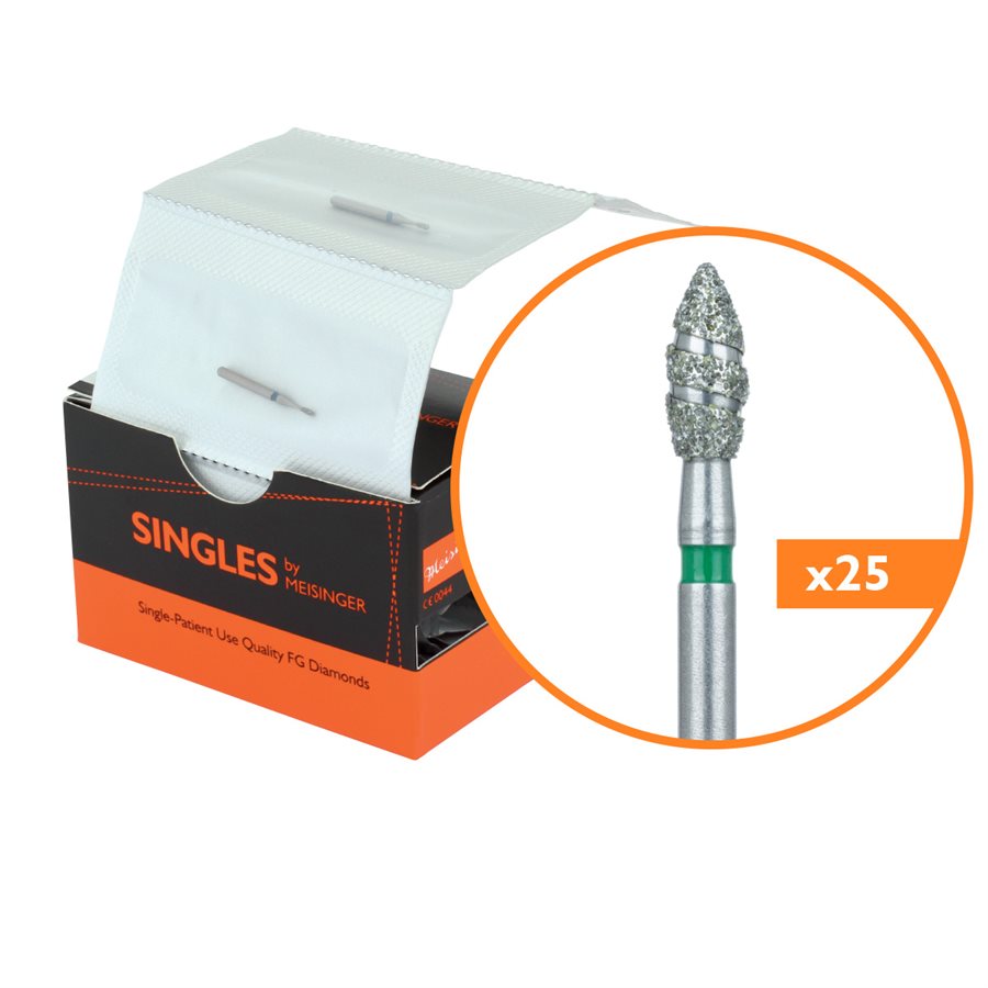 Single-Use Diamond Bur, Sterile, 25 Pack, 2.3mm Ø, Spiral Diamond Bur ...