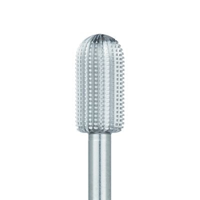 Stainless Steel Bur, Rust Free, Cross Cut, Rounded Cylinder Soft Relin