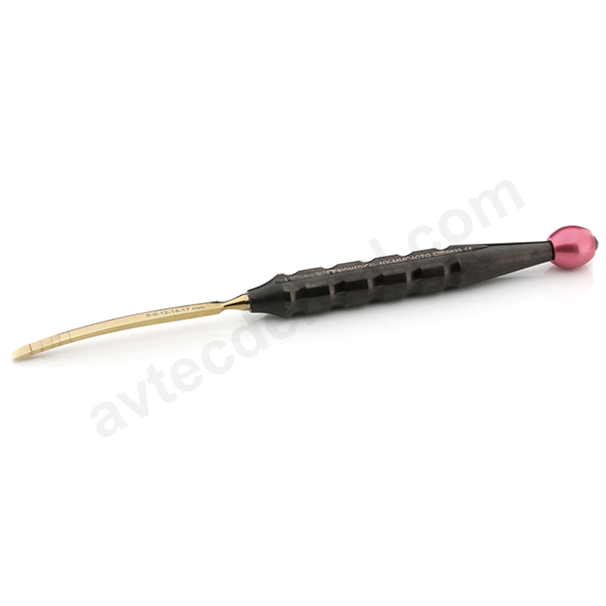 4mm Curved Bone Chisel, Gold Titanium, Tru-Grip® Handle | Avtec Dental