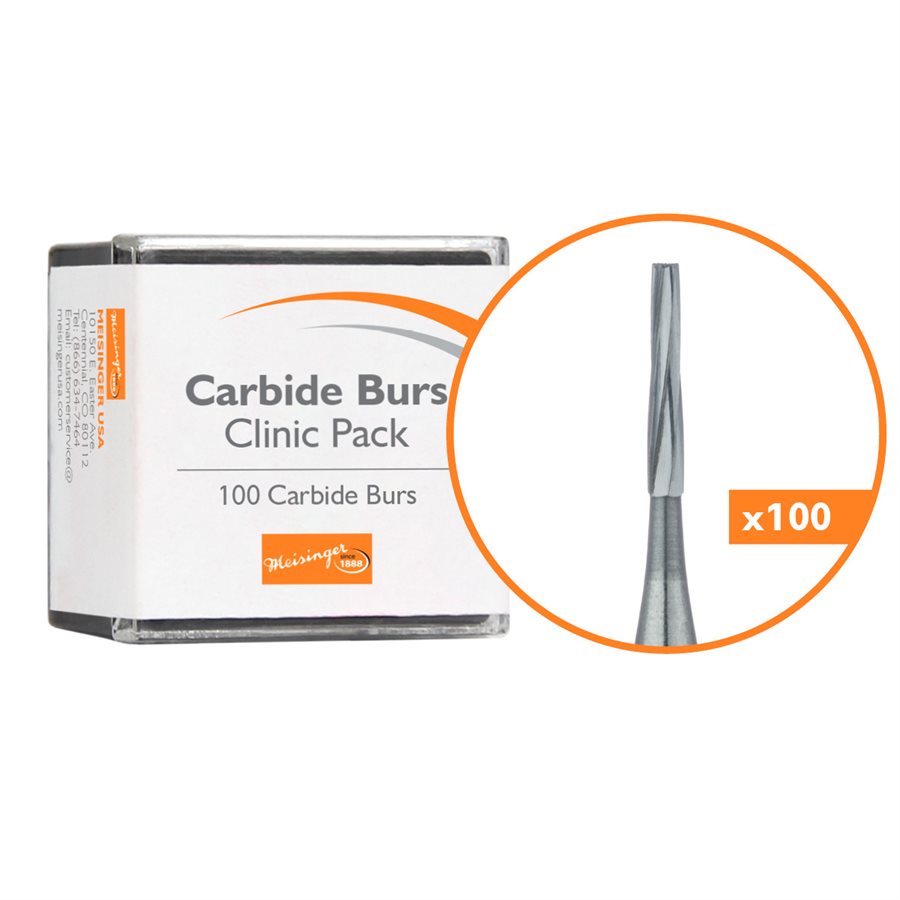 Operative Carbide Bur, Clinic Pack, 100pcs, Long Tapered Fissure, 0.9mm ...