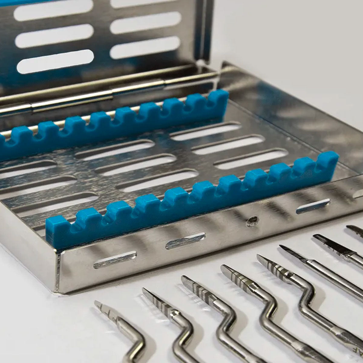 Steel Box for 10 Instruments for Magnetic Mallet | Avtec Dental