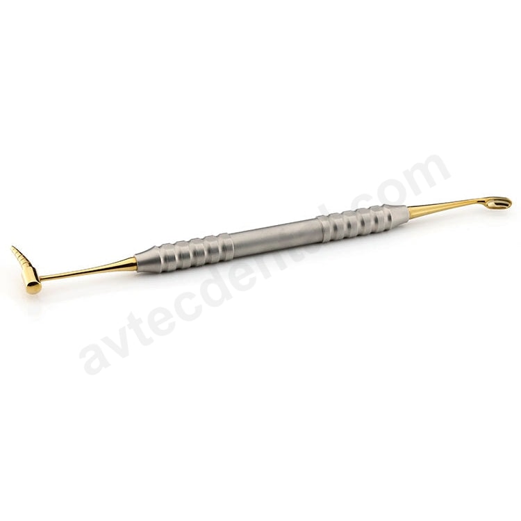 Graft Packer / Scoop, DE, Gold Titanium, Tru-Grip® Handle | Avtec Dental